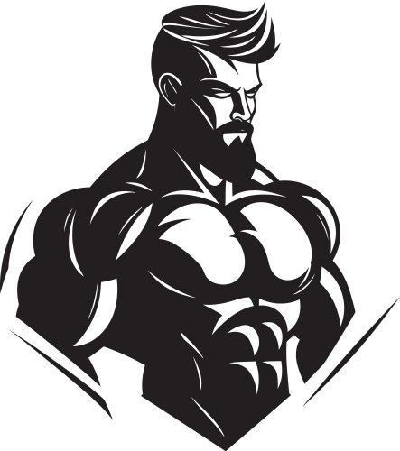 Behind the scenes bodybuilder silhouettescrafting Vector Image