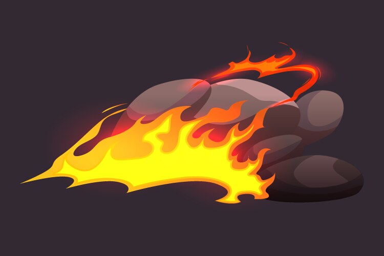 Cartoon fire game effect icon set hot flame comic Vector Image