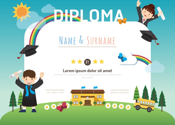 Kindergarten Certificate Border Vector Images (over 1,200)