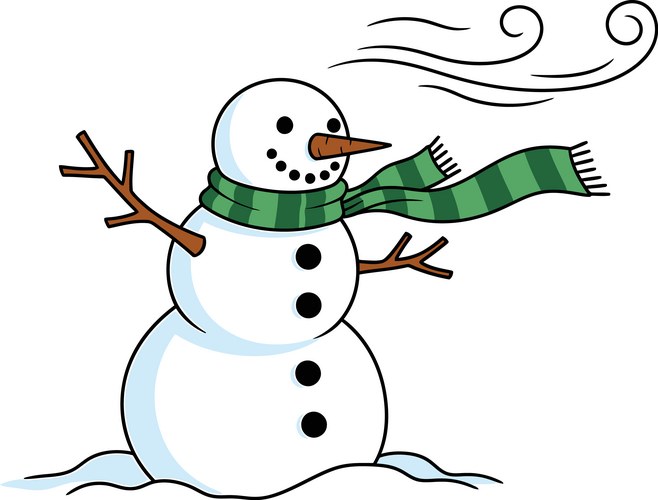 Snowman Blowing in the Wind – Royalty-Free Vector | VectorStock