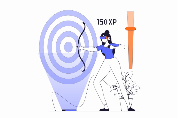 Virtual reality background with first-person Vector Image