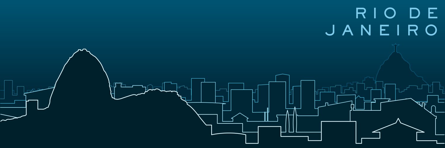 Rio de janeiro single line skyline Royalty Free Vector Image