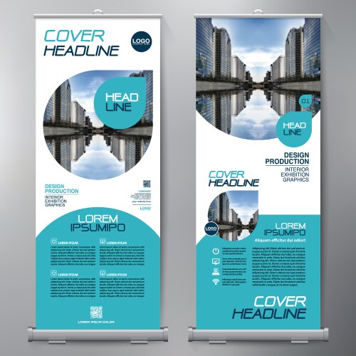 Standee advertisement banner template Royalty Free Vector