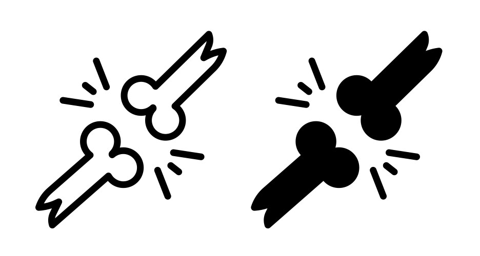 Bones icon set knee joint bone symbol human Vector Image