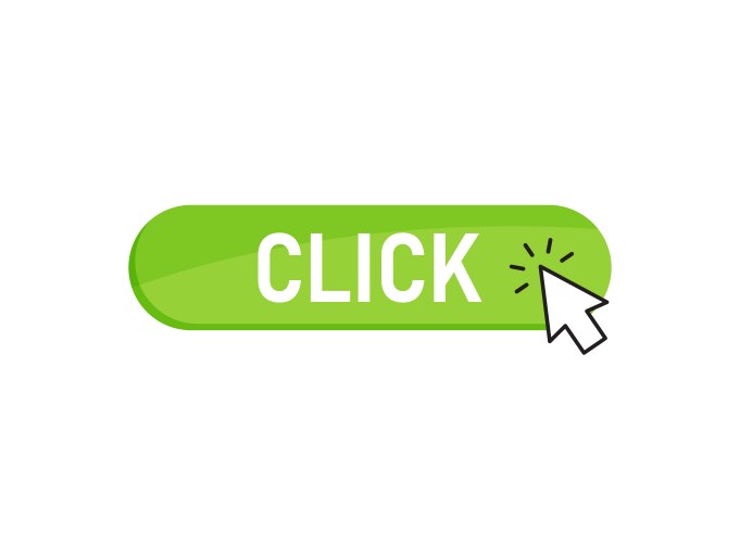 Click here banner icon in flat style ecommerce Vector Image