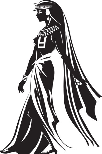 Regal radiance cleopatra full body logo eternal Vector Image Regal radiance cleopatra full body logo eternal Vector Image