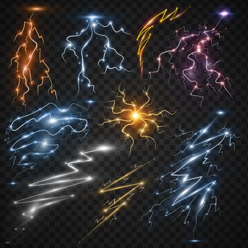 Lightning strikes and thundercloud impact place Vector Image