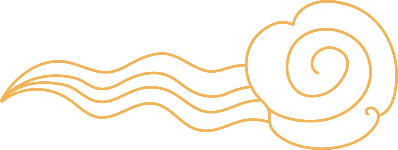 Traditional asian fluffy rounded cloud silhouette Vector Image