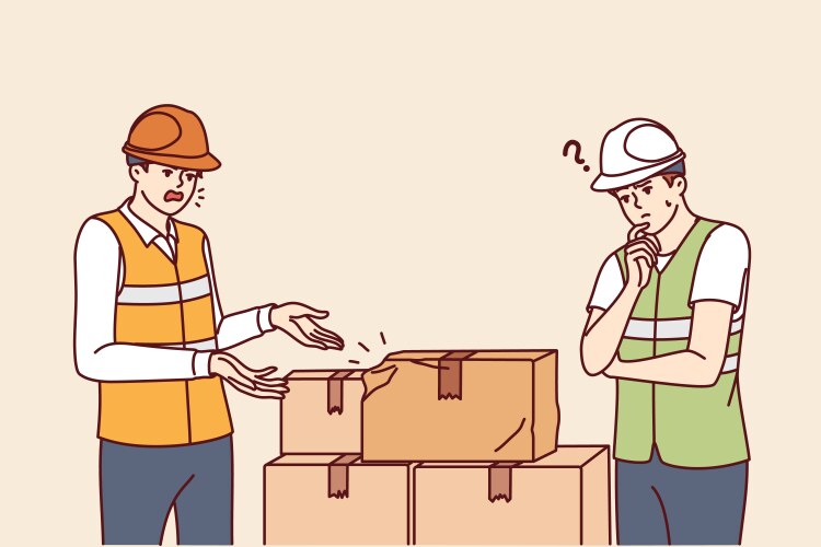 Packing symbol set of icons on cardboard box Vector Image