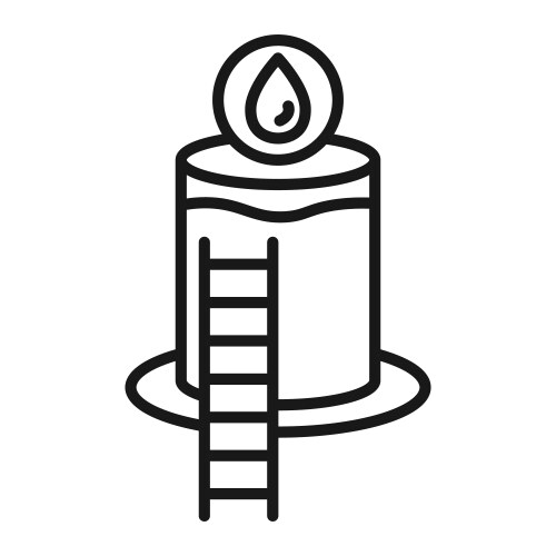 Water tank line icon isolated on white background Vector Image