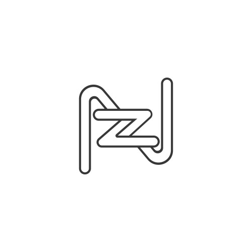 Alphabet initials logo zn nz z and n Royalty Free Vector