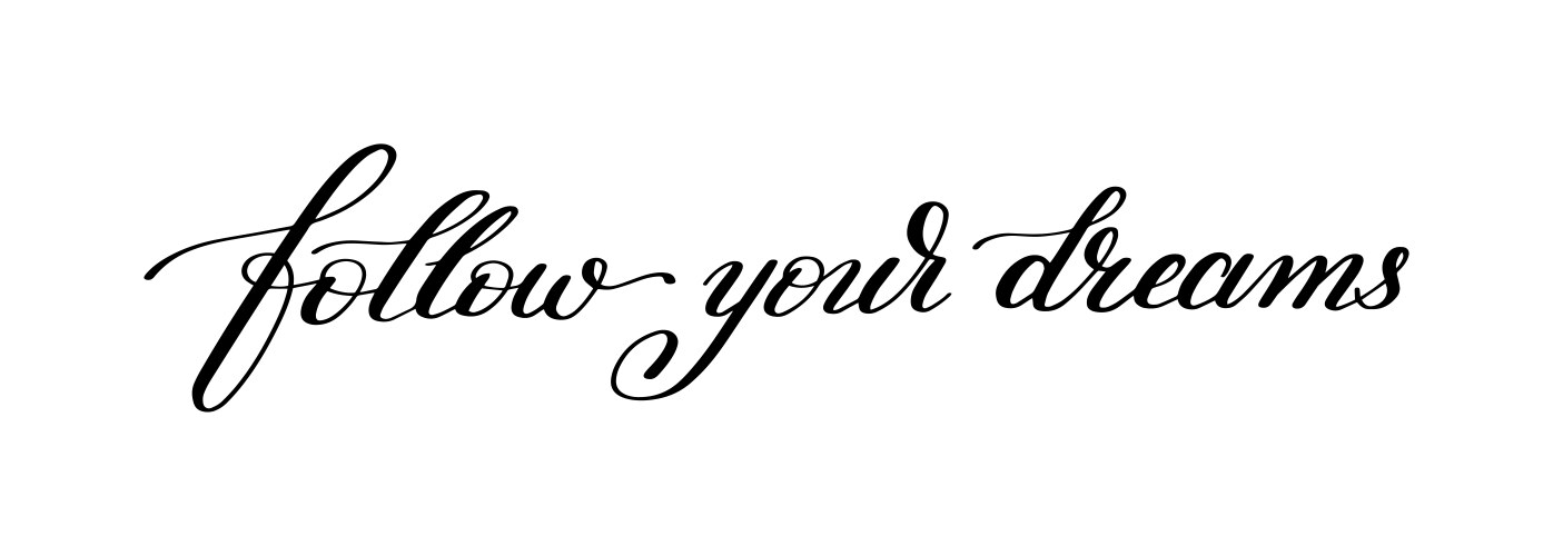 Follow - calligraphy word with hand drawn heart Vector Image
