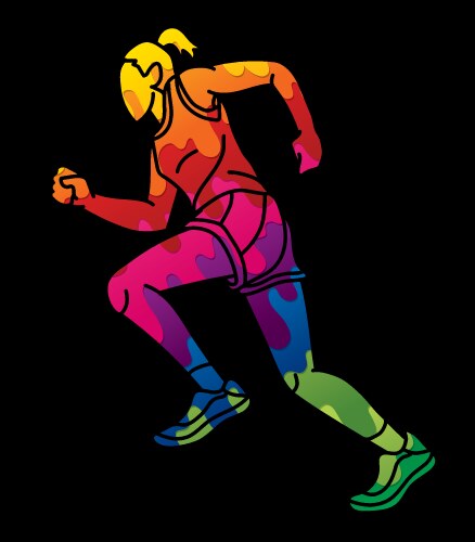 Running woman sport sprinter marathon Royalty Free Vector