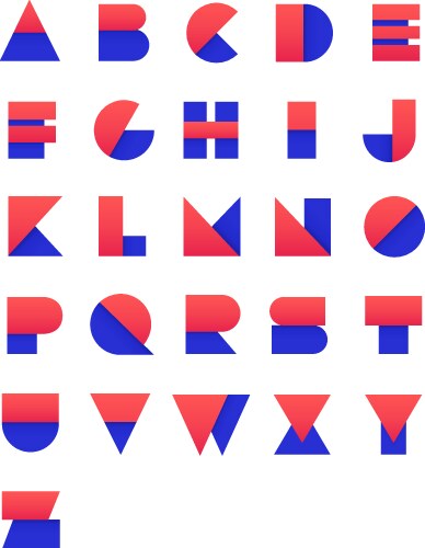 Line geometric font design abstract modern Vector Image