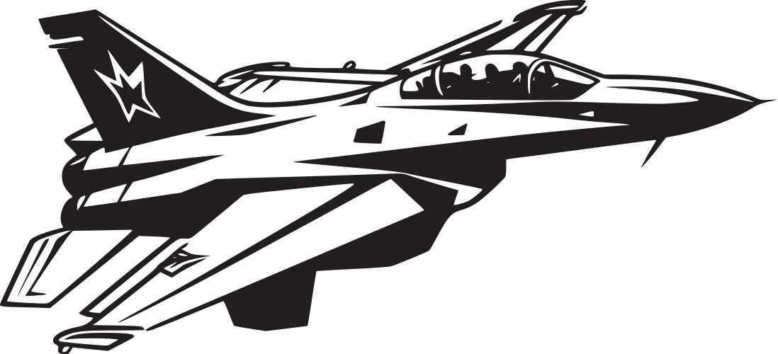 Fighter jet - minimalist and simple silhouette Vector Image