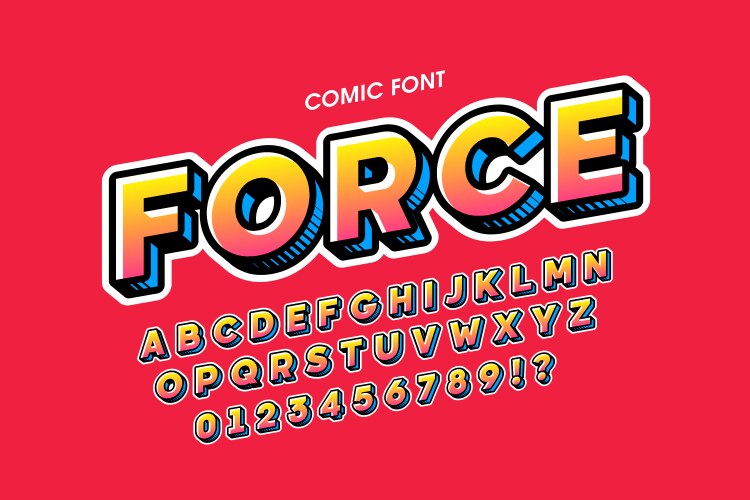 Comic font set Royalty Free Vector Image - VectorStock