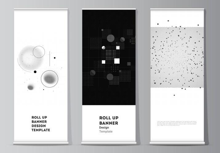 Layout roll up mockup design templates Royalty Free Vector