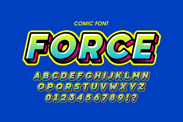 Comic font set Royalty Free Vector Image - VectorStock
