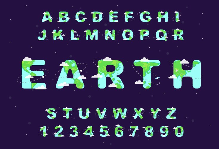 Glitch font letters and numbers with digital Vector Image