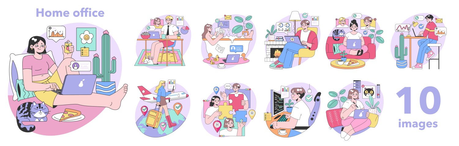 Homestyle insights set flat Royalty Free Vector Image Homestyle insights set flat Royalty Free Vector Image