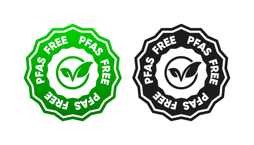 Pfas free sign no badge icon Royalty Free Vector Image