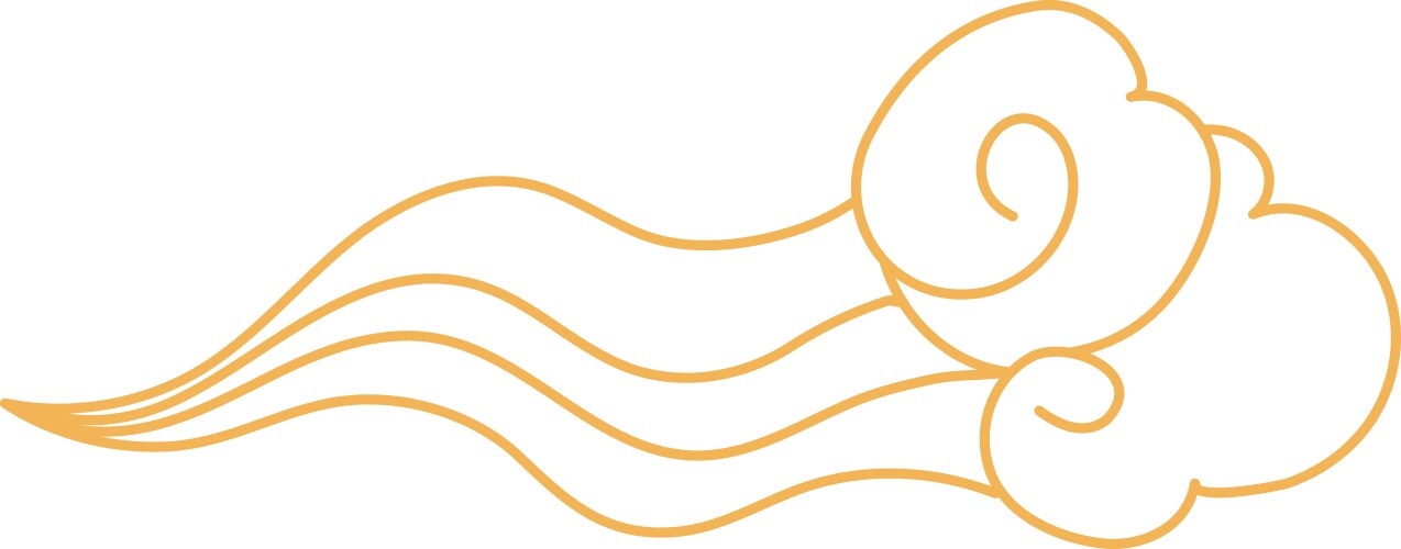 Traditional asian fluffy rounded cloud silhouette Vector Image