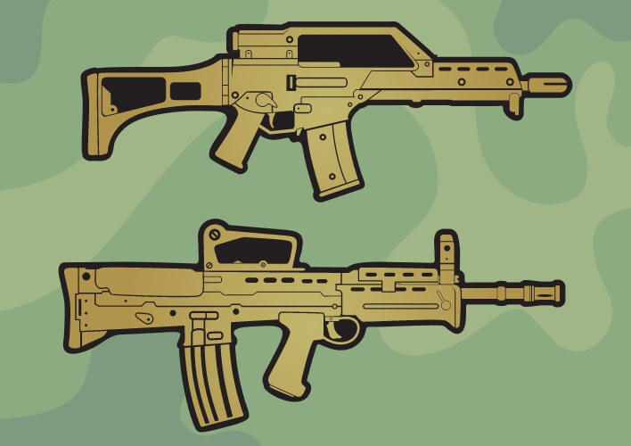 Assault rifle sticker Royalty Free Vector Image