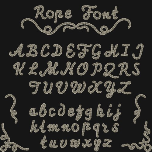 Font rope Royalty Free Vector Image - VectorStock