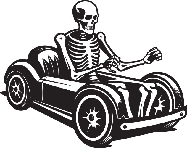 Skele sprint car with skeleton design bone blazer Vector Image