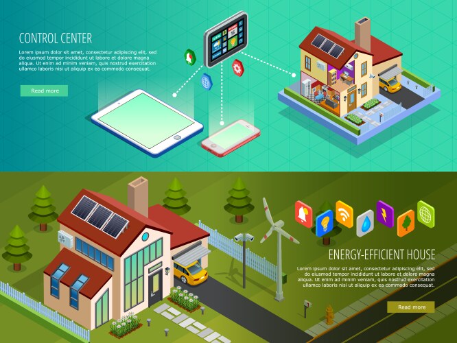 Smart home automation isometric infographic poster