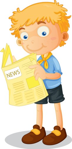 Cartoon newspaper boy yelling Royalty Free Vector Image