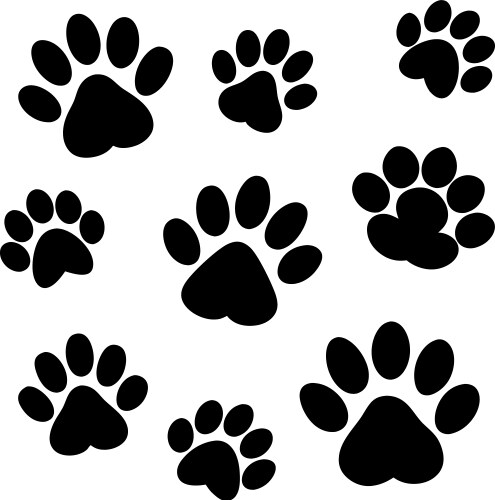 Different-animal-paw-print-1 Royalty Free Vector Image