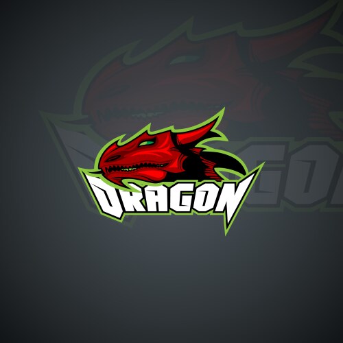 Dragon mascot sport logo design Royalty Free Vector Image