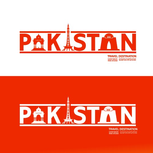Pakistan travel destination Royalty Free Vector Image