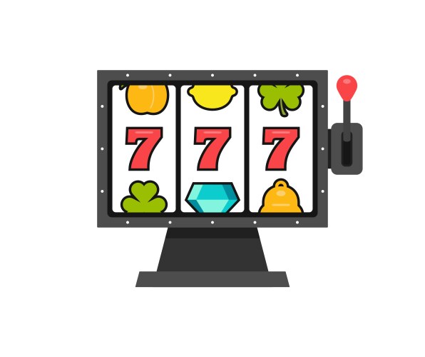 Slot machine is displaying a winning jackpot Vector Image