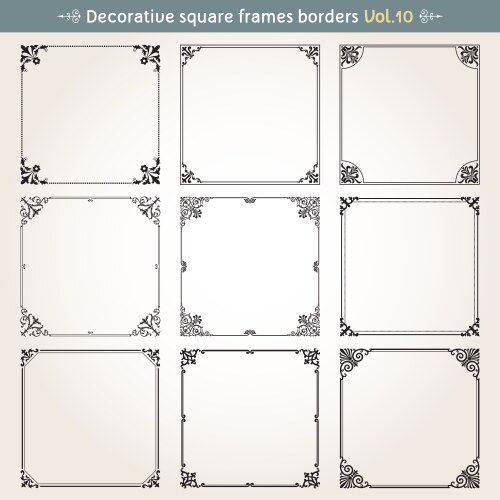 Decorative frames and borders square set 2 Vector Image