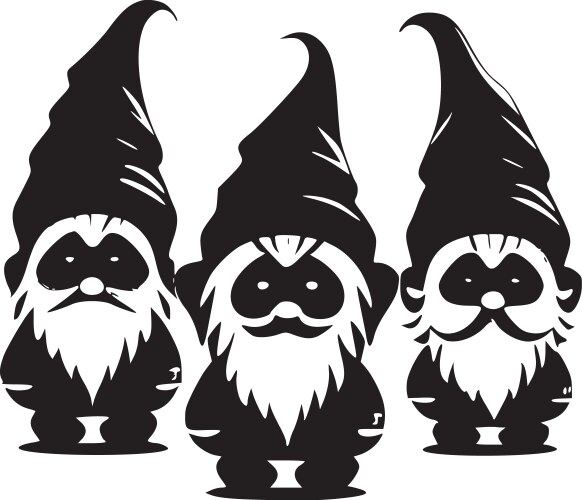 Gnomes Clip Art Black White Gnome Vector Images (54)