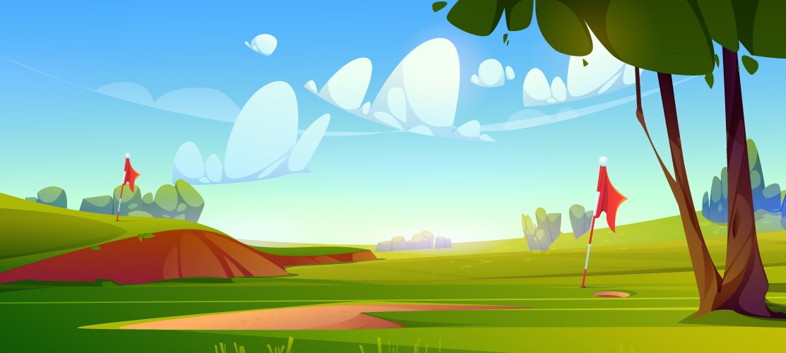 A golf course Royalty Free Vector Image - VectorStock