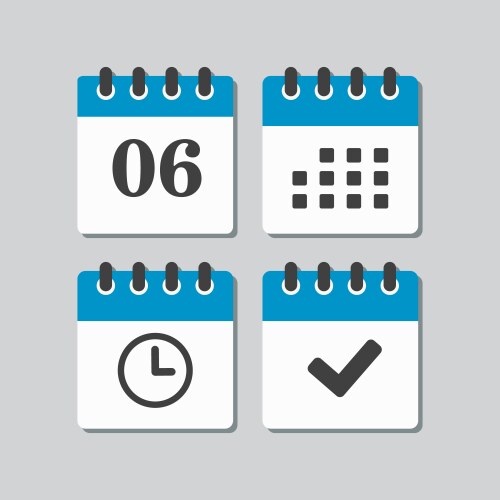 Icon calendar number 5 agenda app timer done Vector Image
