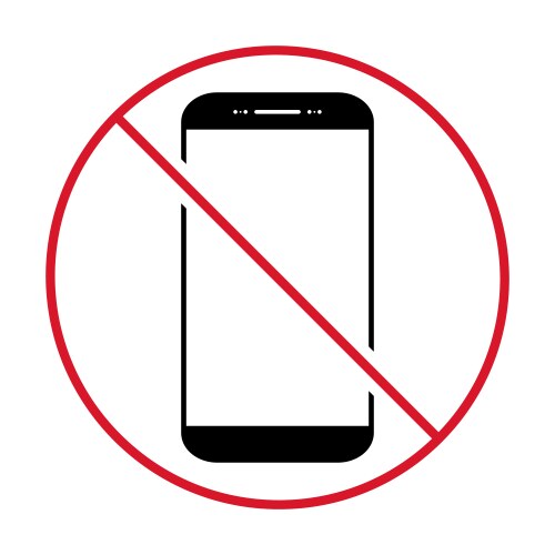 Mobile forbidden shadow icon no use phone sign Vector Image