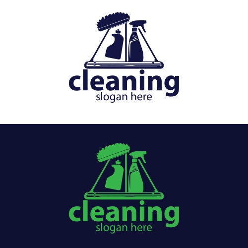 Professional cleaning company logo Royalty Free Vector Image