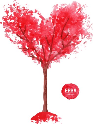 Heart shape tree Royalty Free Vector Image - VectorStock