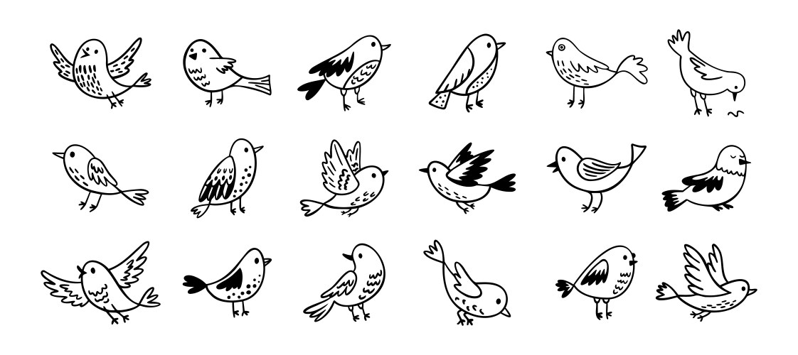 Singing birds on tree Royalty Free Vector Image
