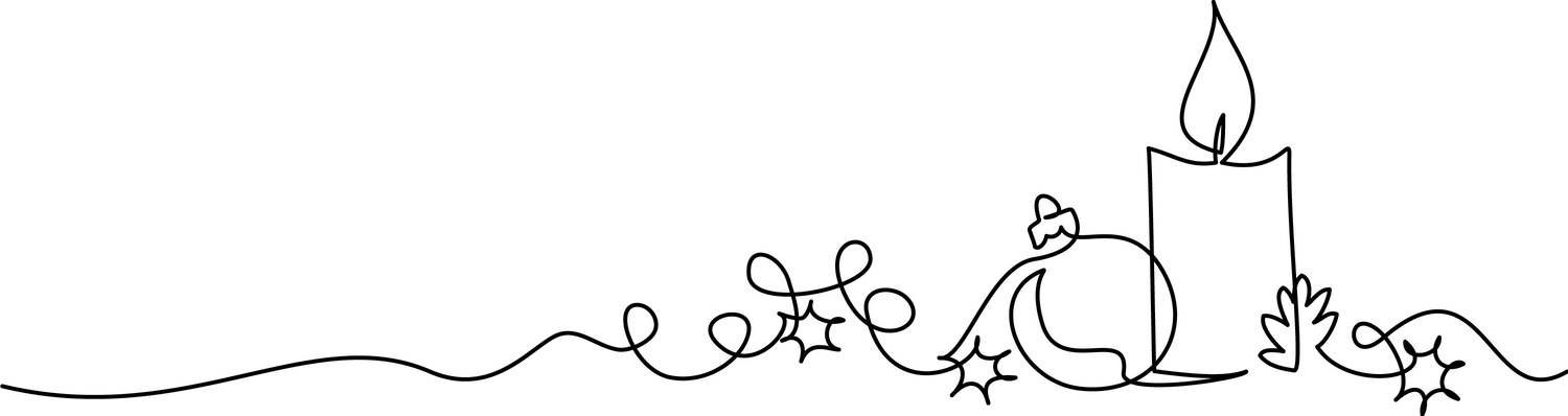 Merry christmas decoration continuous one line Vector Image