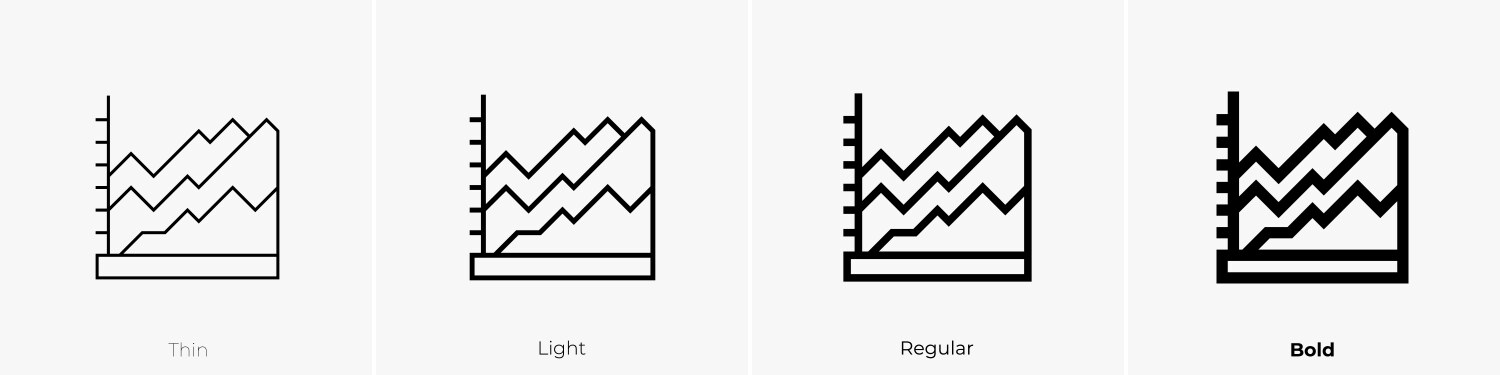 Bar graph icon thin light regular and bold style Vector Image