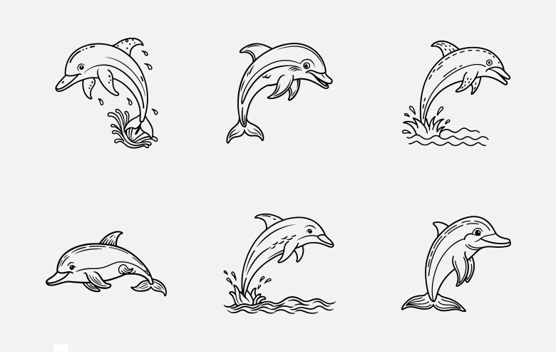 Dolphin Outline Vector Images (over 7,000)