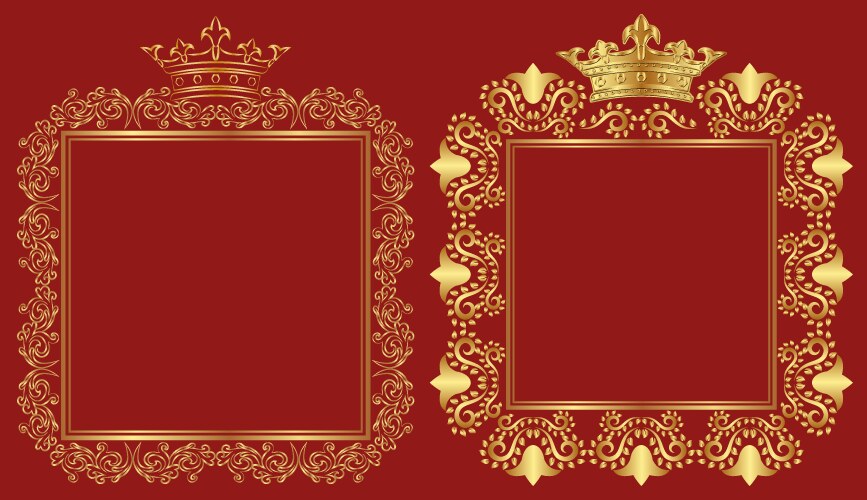 Golden frames Royalty Free Vector Image - VectorStock