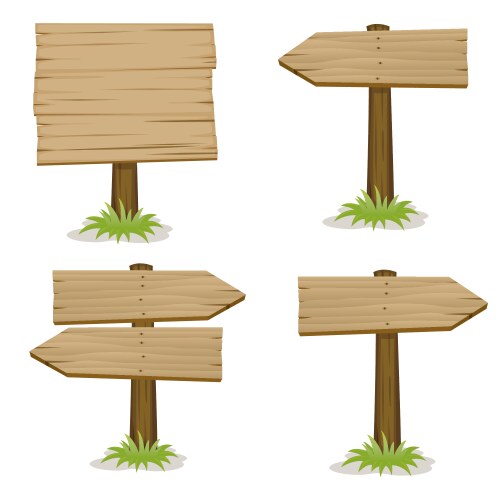 Wood sign Royalty Free Vector Image - VectorStock