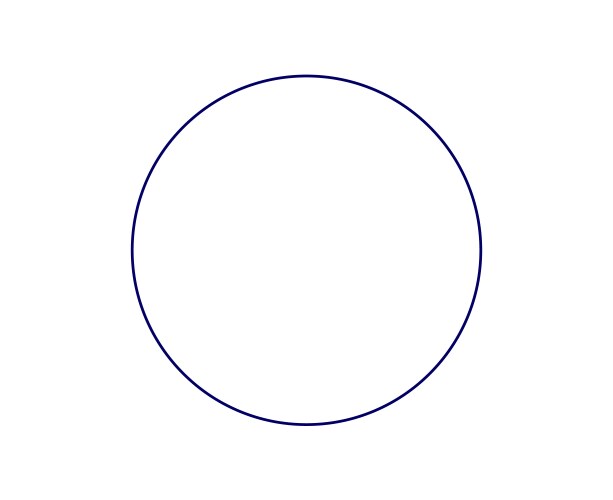 Circle shape outline stroke blue symbol Royalty Free Vector