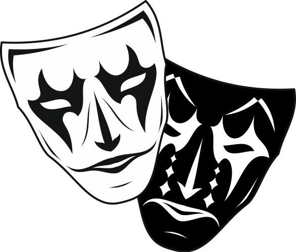 Two theatrical comedy and drama mask Royalty Free Vector